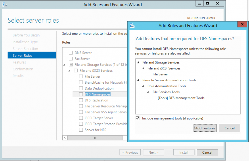 Como instalar Distributed File System (DFS) Windows Server 2012 R2.