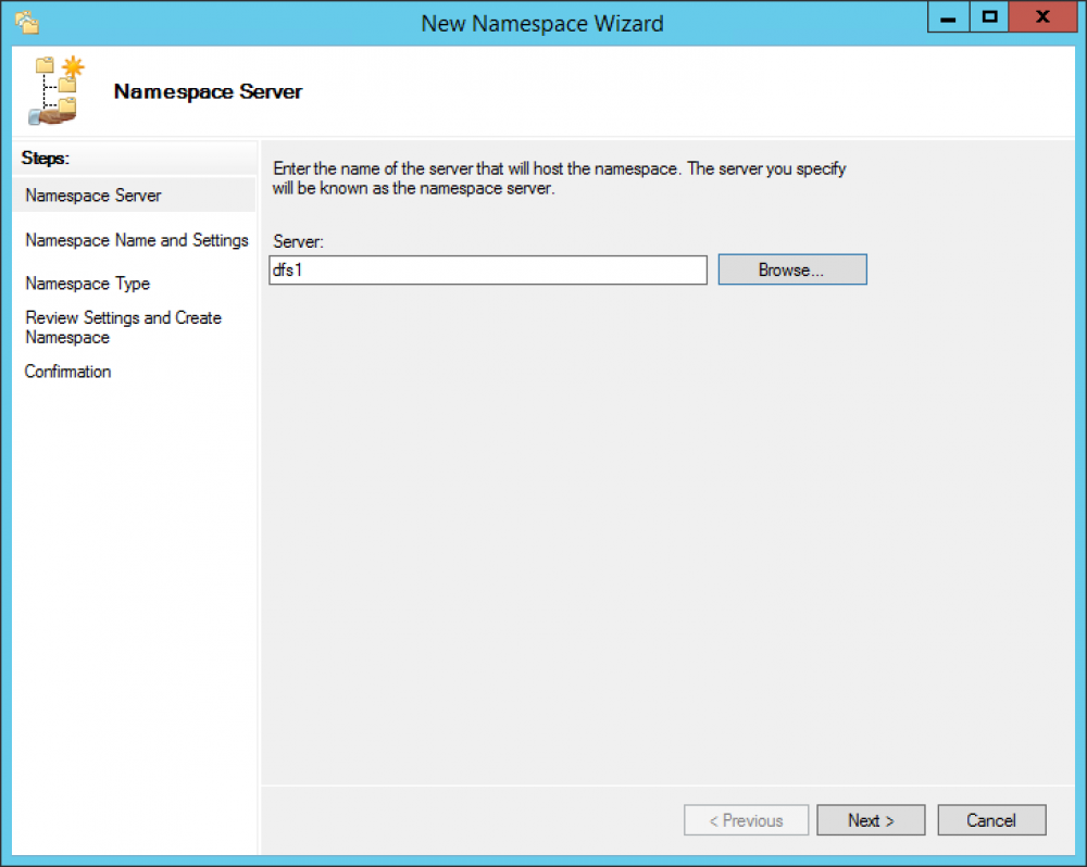 Como configurar espacio de nombres Distributed File System (DFS) Windows server 2012 R2.