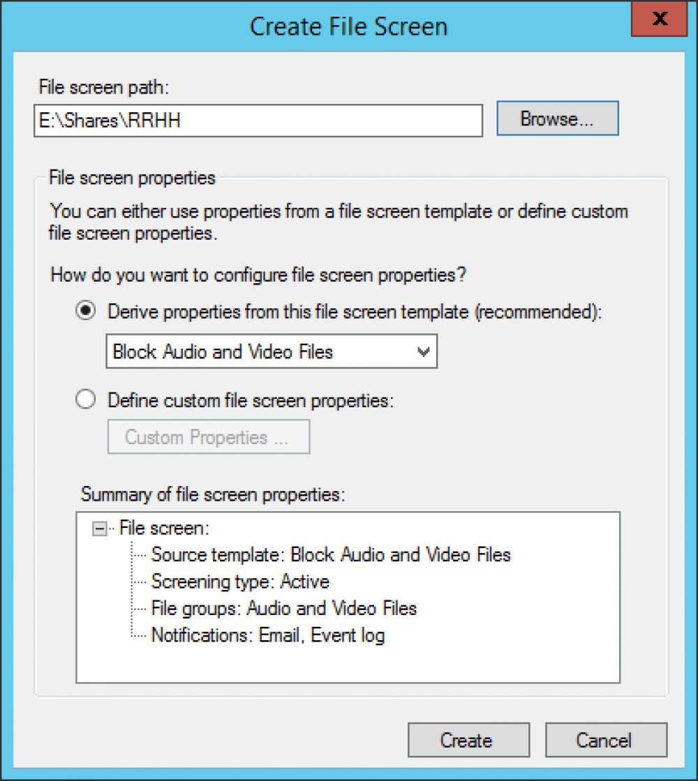 Como configurar cuotas y file screening, Windows Server 2012 R2.